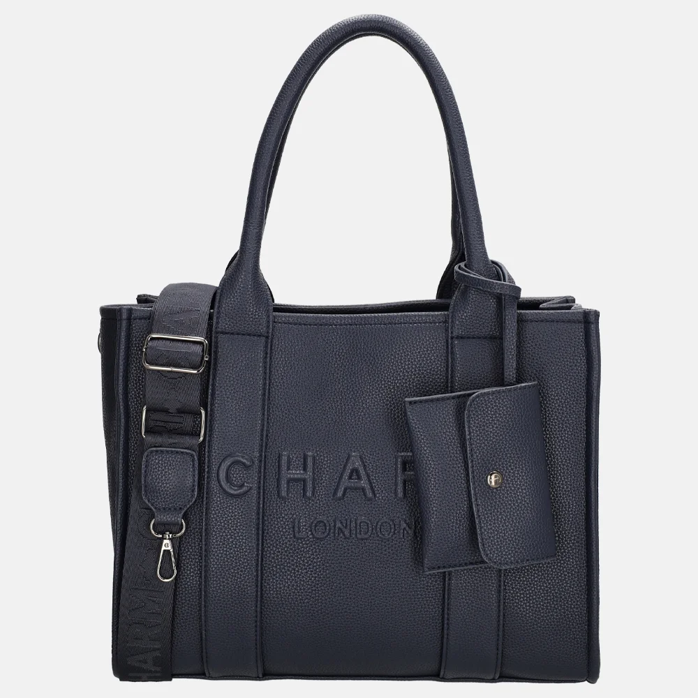Charm London Debossed shopper M blauw | 022421-Blauw
