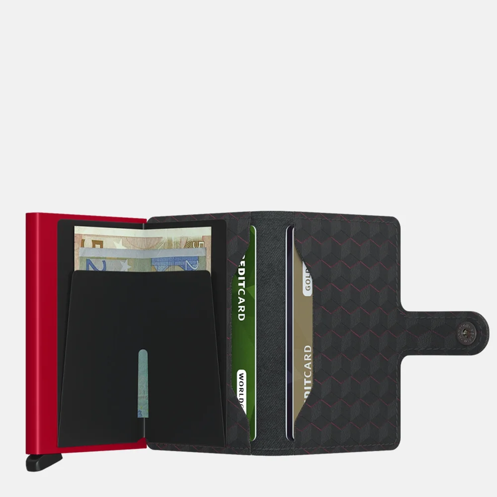 Secrid Miniwallet pasjeshouder optical black-red | 020133-Zwart