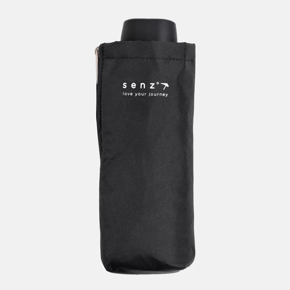 Senz micro opvouwbare paraplu pure black | 017755-Zwart