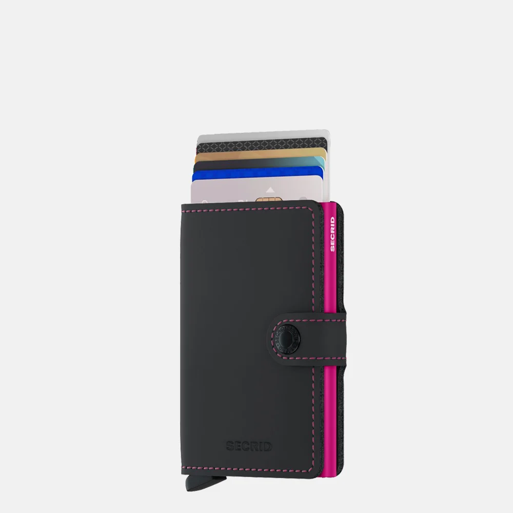 Secrid Miniwallet matte black & fuchsia | 019489-Zwart multi