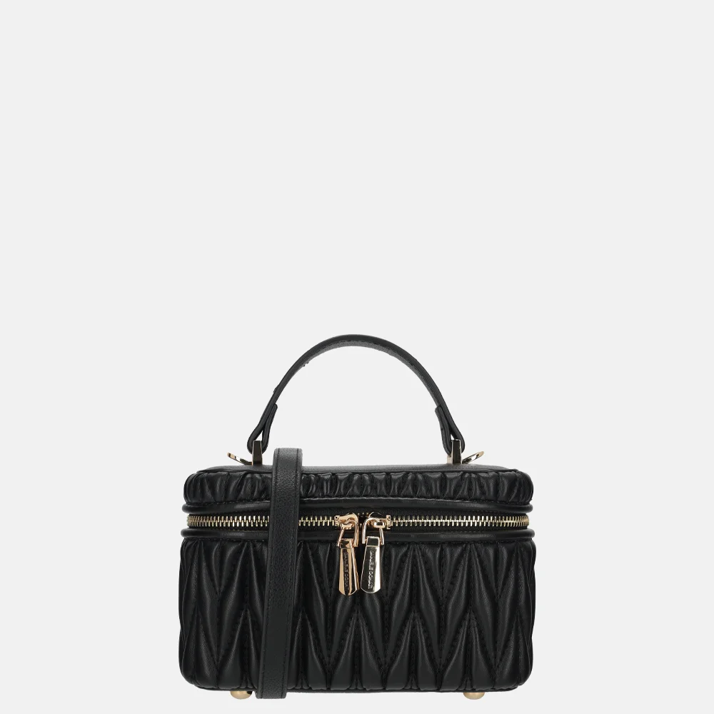 Daniele Donati Tonnetje smocked handtas black | 024187-Zwart