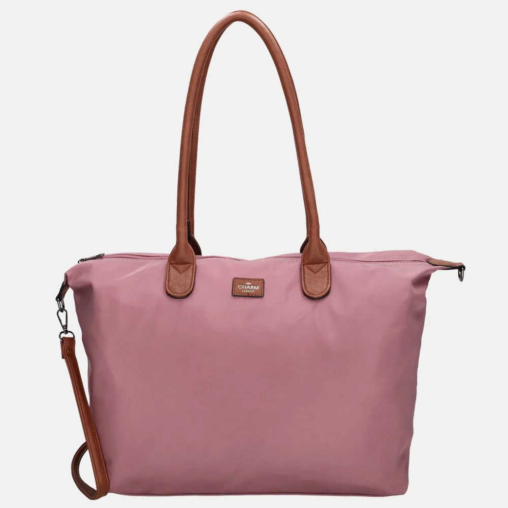 Charm London Buckingham shopper met 15.6 inch laptopvak L licht paars ...