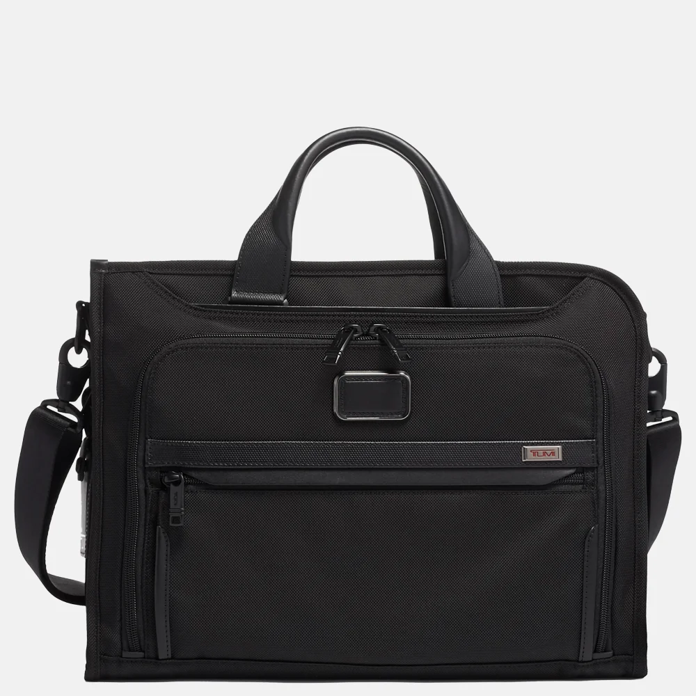 Tumi Alpha Slim Deluxe laptoptas black bij Duifhuizen