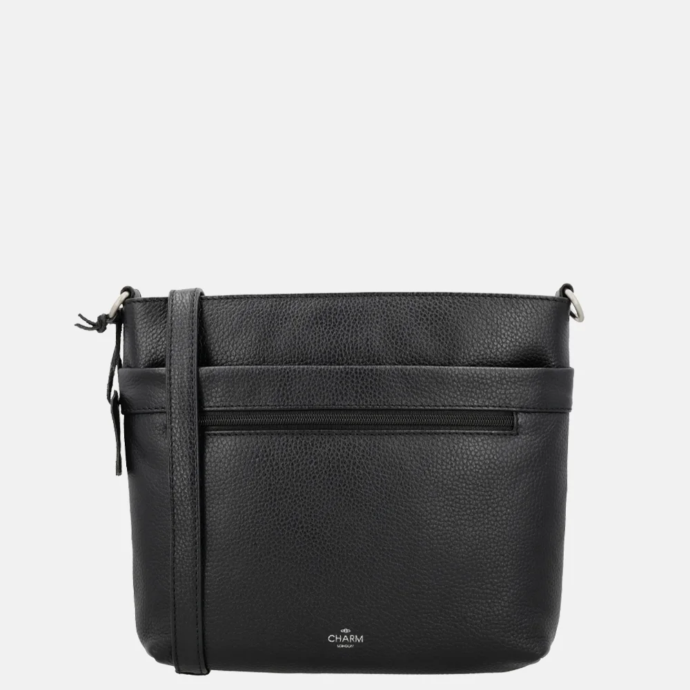 Charm London Washington crossbody tas zwart | 022401-Zwart