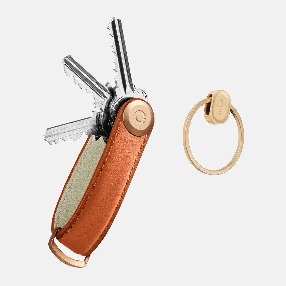 Orbitkey sleuteletui + ring V2 giftset tan | 020314-Cognac