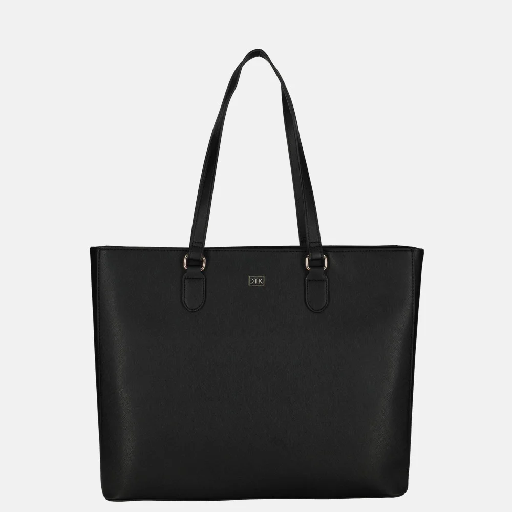 Duifhuizen Saffiano shopper L zwart | 018429-Zwart